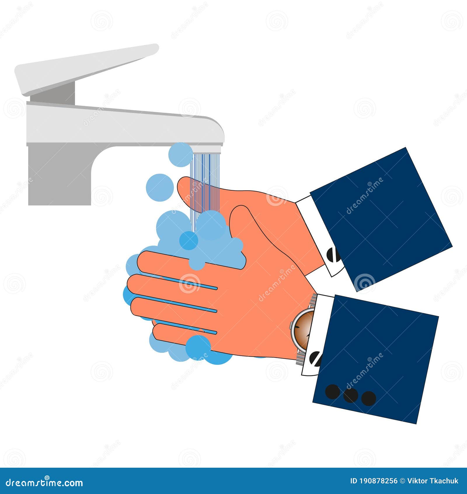 Vector Drawing Hand Washing With Soap Royalty-Free Stock Image ...