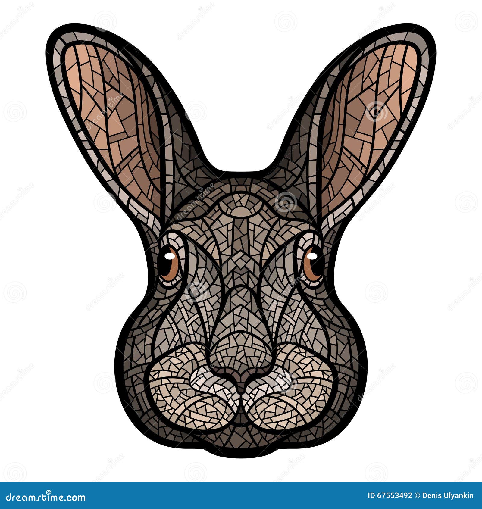 Vector Drawing Head of a Rabbit, Hare Stock Illustration - Illustration ...