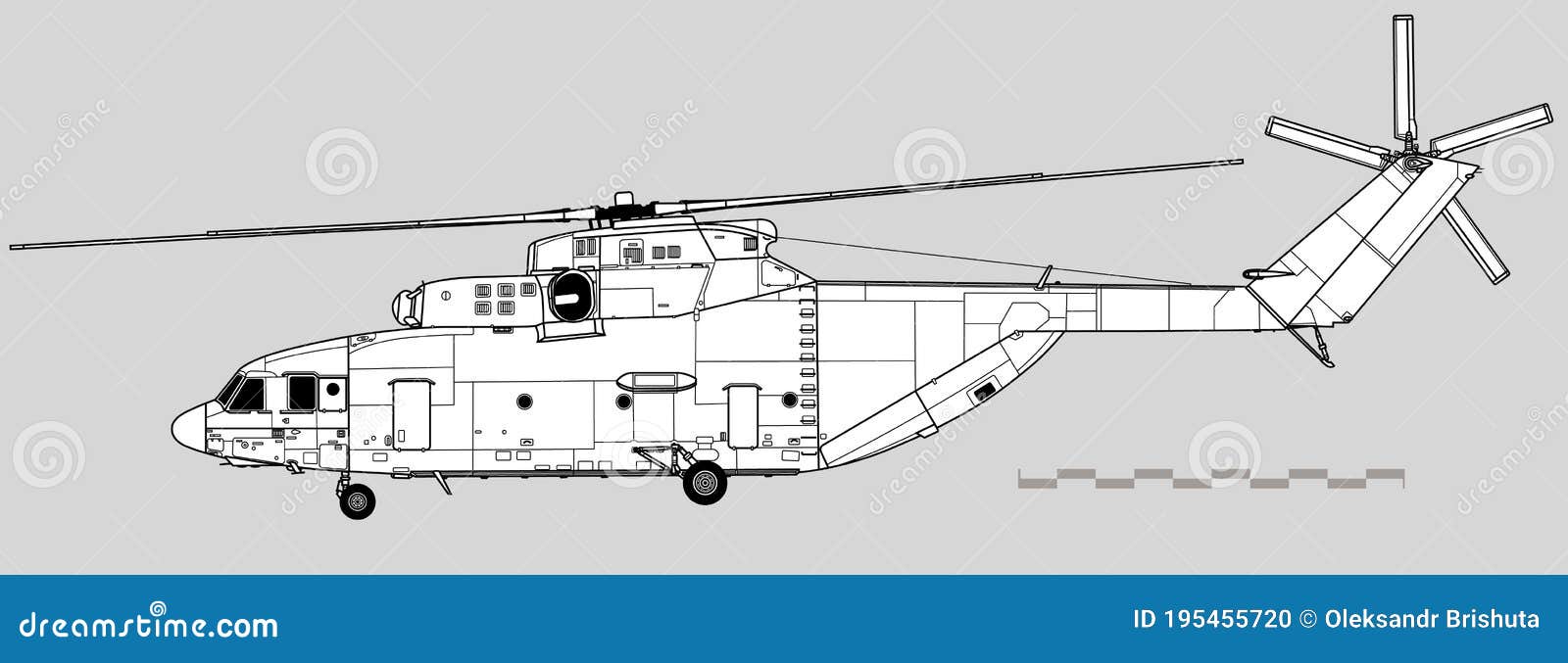 Mil Mi-26 Halo. Vector Drawing of Heavy Transport Helicopter. Stock ...