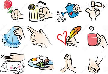 Vector drawing hsnd set stock illustration. Illustration of star - 85377104