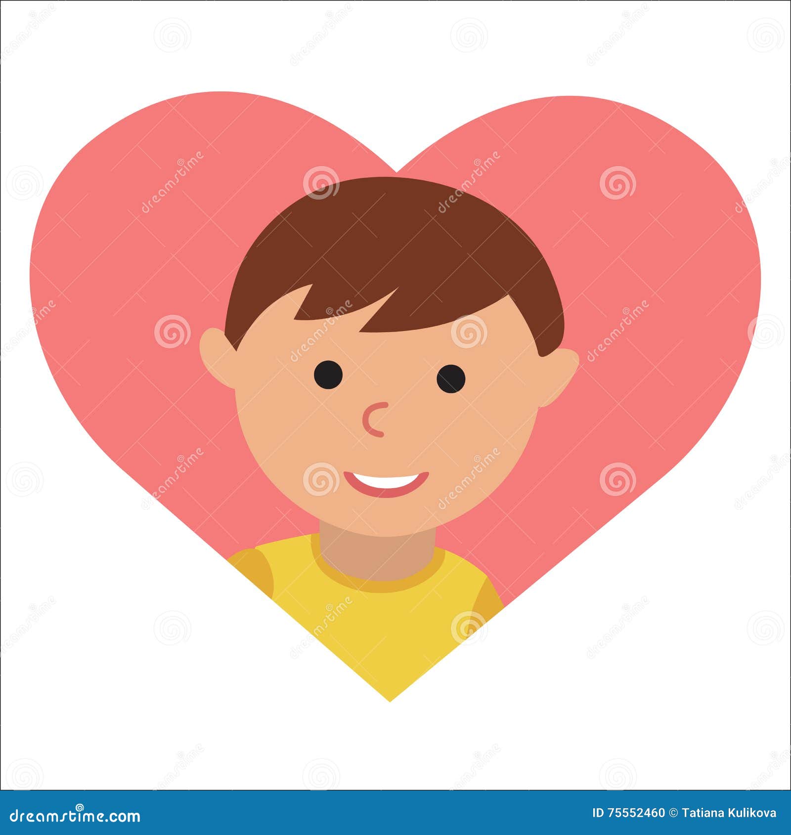Vector Drawing of Icon Little Boy in the Heart Stock Vector ...