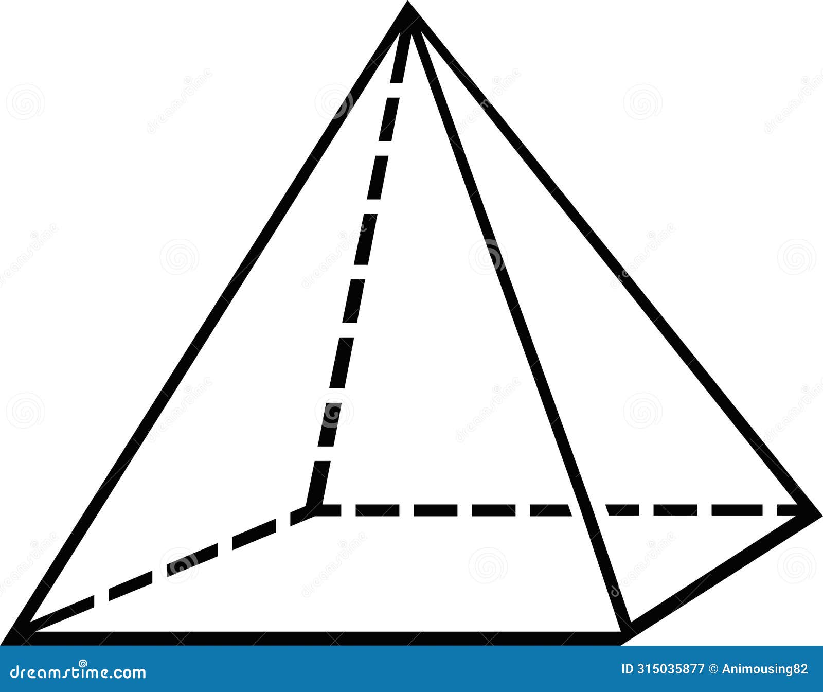 Vector Illustration Drawn Black and Whiite Prism or Triangle 3D Stock ...