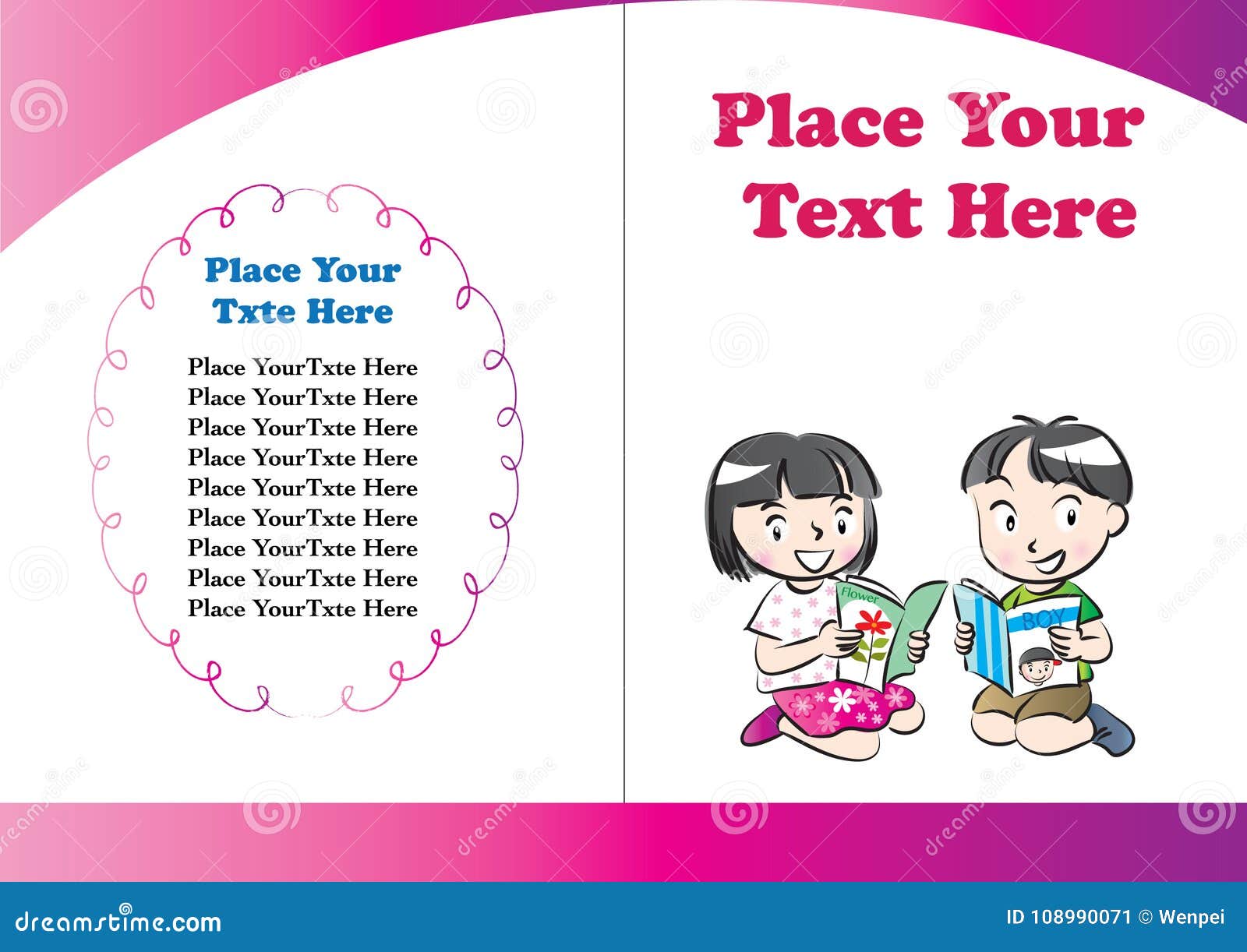 Vector Drawing Kids Book Cover Stock Vector - Illustration of library ...