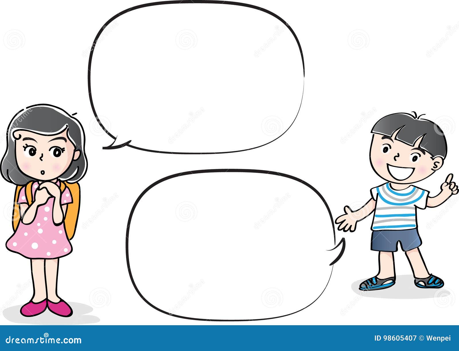Kids Talk With A Tin Can Telephone Cartoon Vector | CartoonDealer.com ...