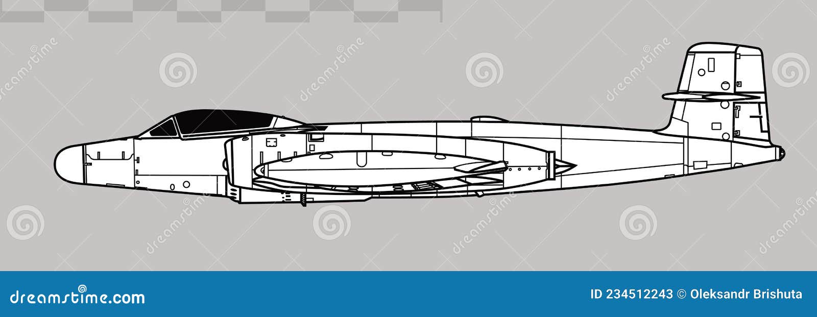 Interceptor Aircraft Military Illustration Aviation Top View Vector ...