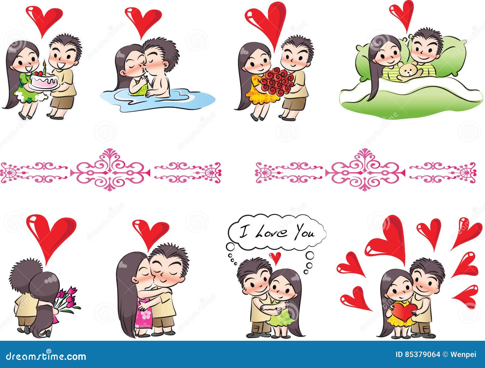 Vector drawing lover stock vector. Illustration of girl - 85379064