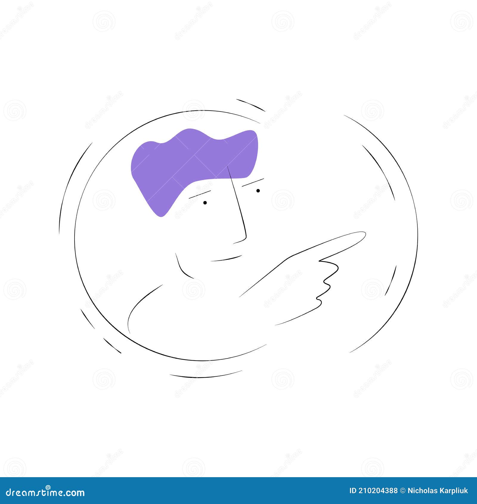 Vector Drawing. the Man in the Circle. Graphics, Icon Stock Vector ...