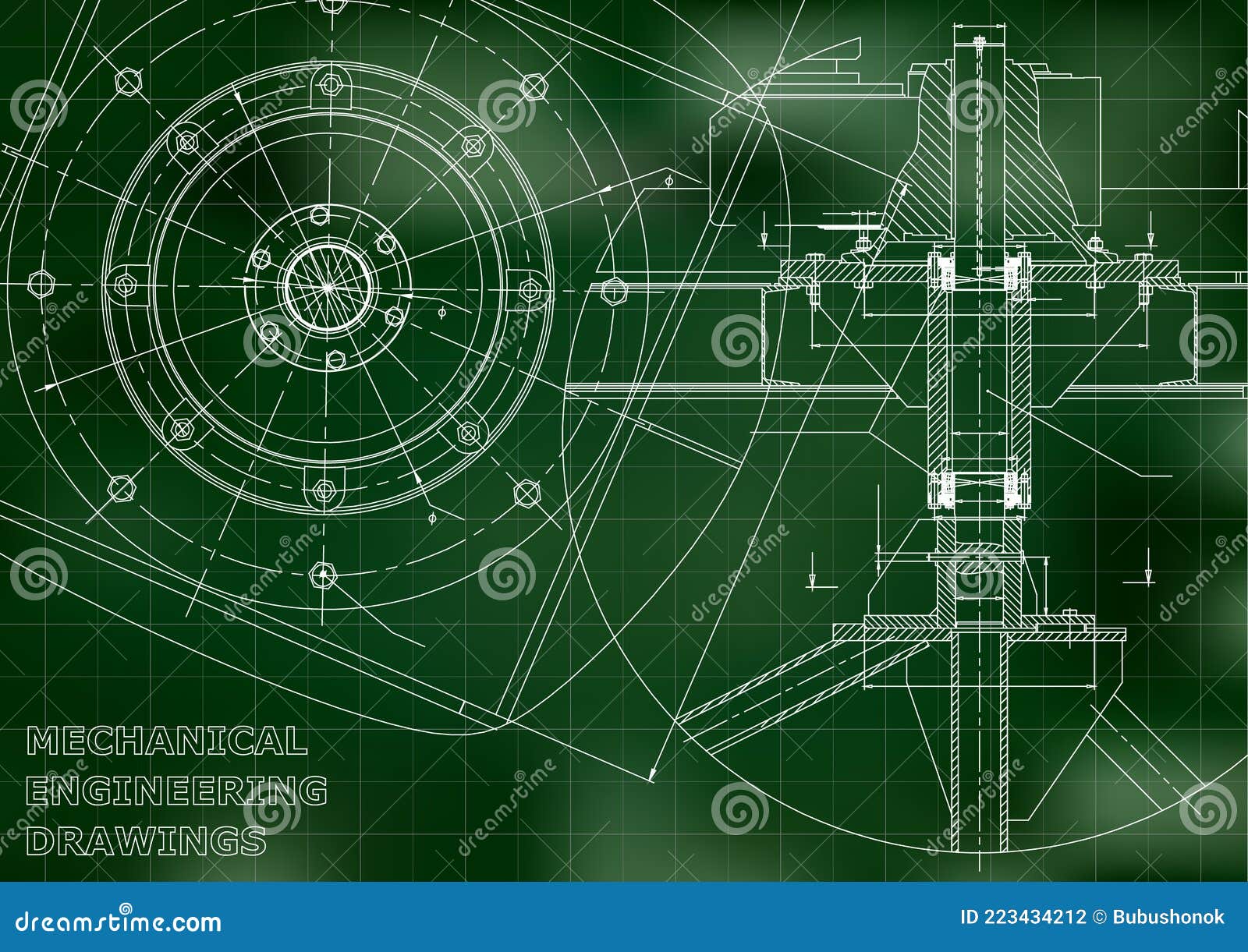 Vector Drawing. Mechanical Drawings. Engineering Background Stock ...