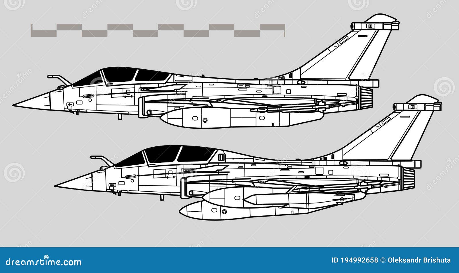 Dassault Rafale. Vector Drawing Of Modern Multirole Fighter ...