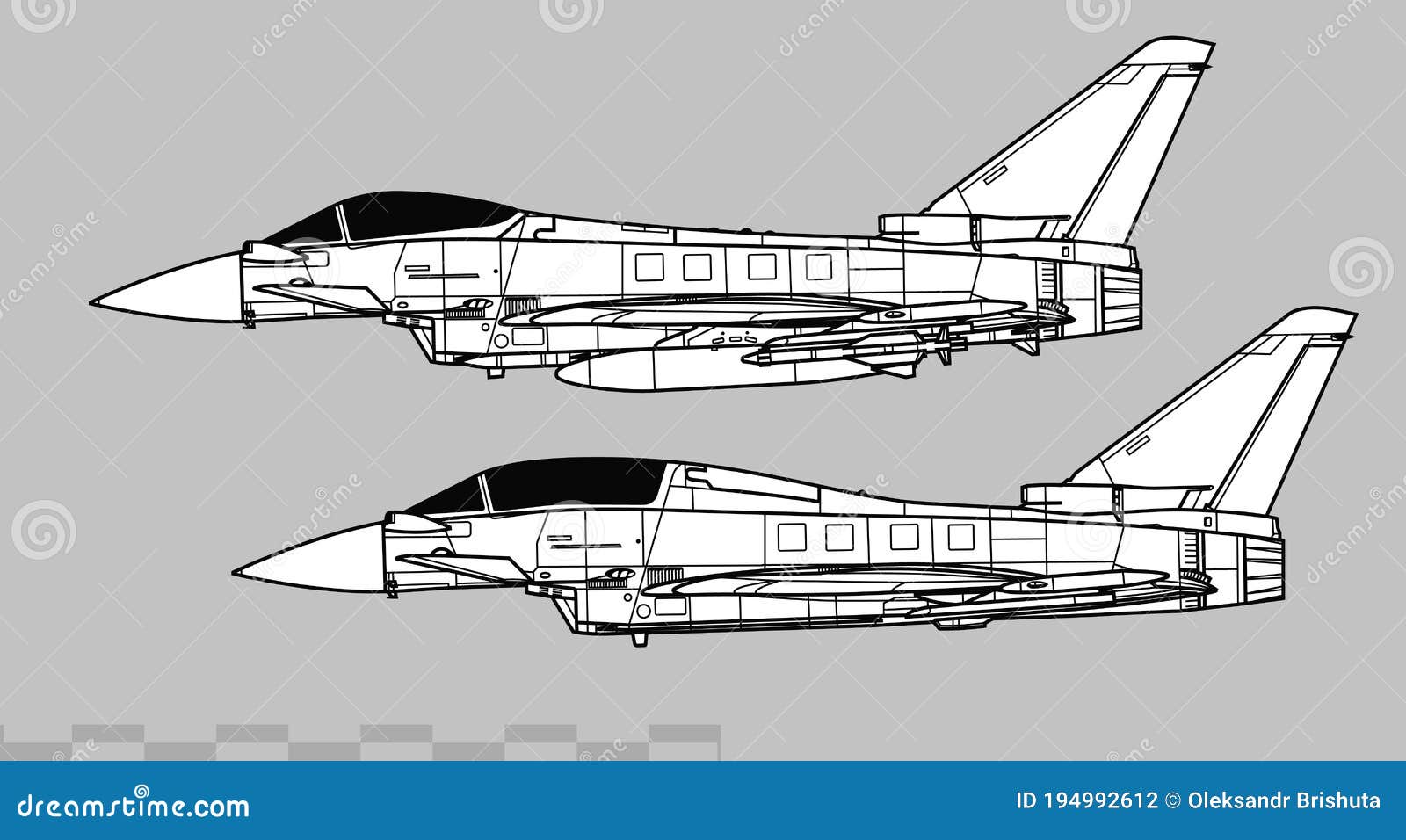 Eurofighter Typhoon. Vector Drawing of Modern Multirole Fighter. Stock ...