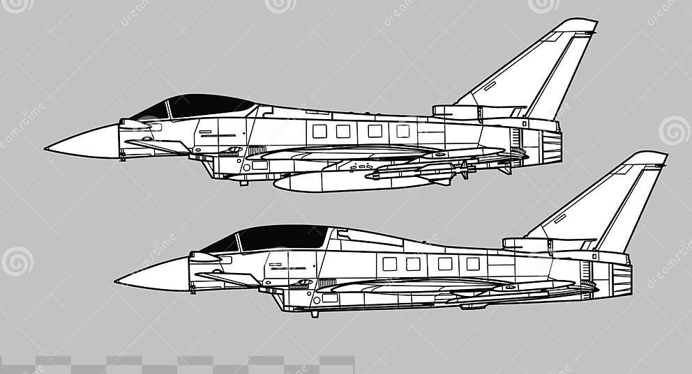 Eurofighter Typhoon. Vector Drawing of Modern Multirole Fighter. Stock ...