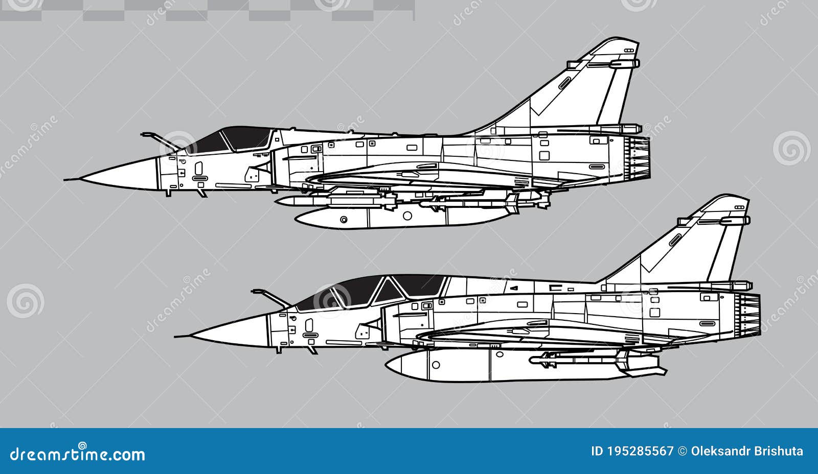 Dassault Mirage 2000. Vector Drawing of Modern Multirole Fighter. Stock ...