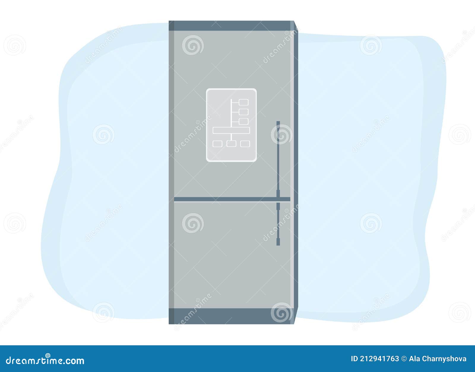 Vector Drawing of Modern Smart Refrigerator Stock Vector - Illustration ...