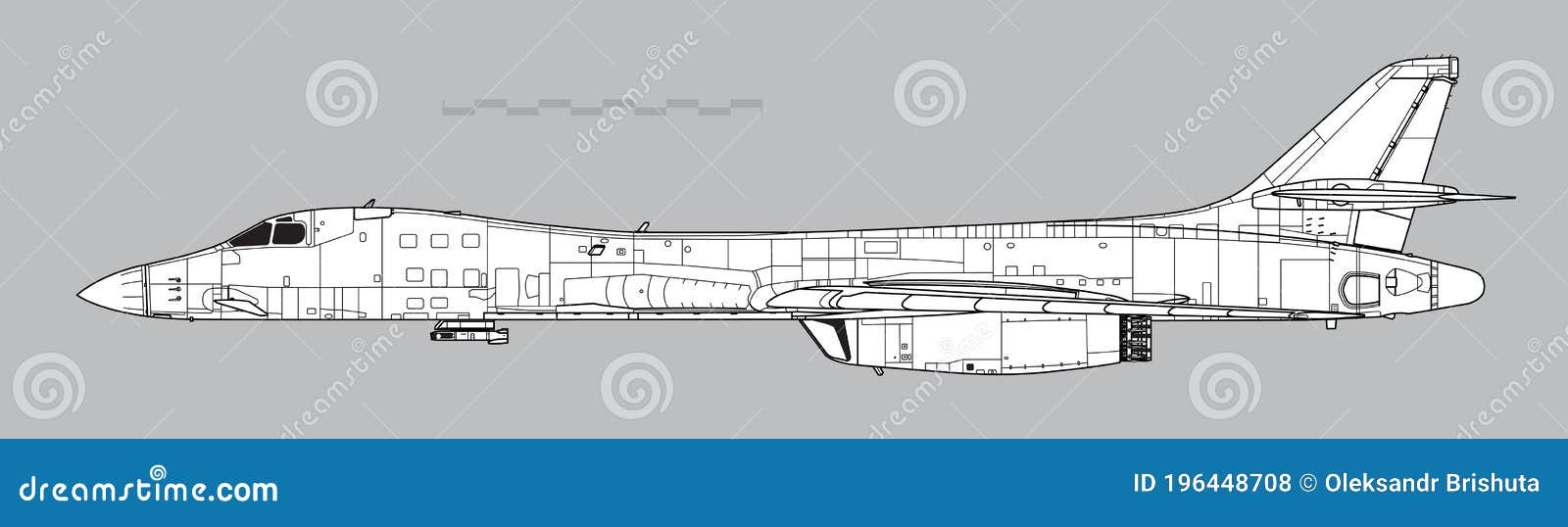 Rockwell B-1B Lancer. Vector Drawing of Modern Strategic Bomber. Stock ...