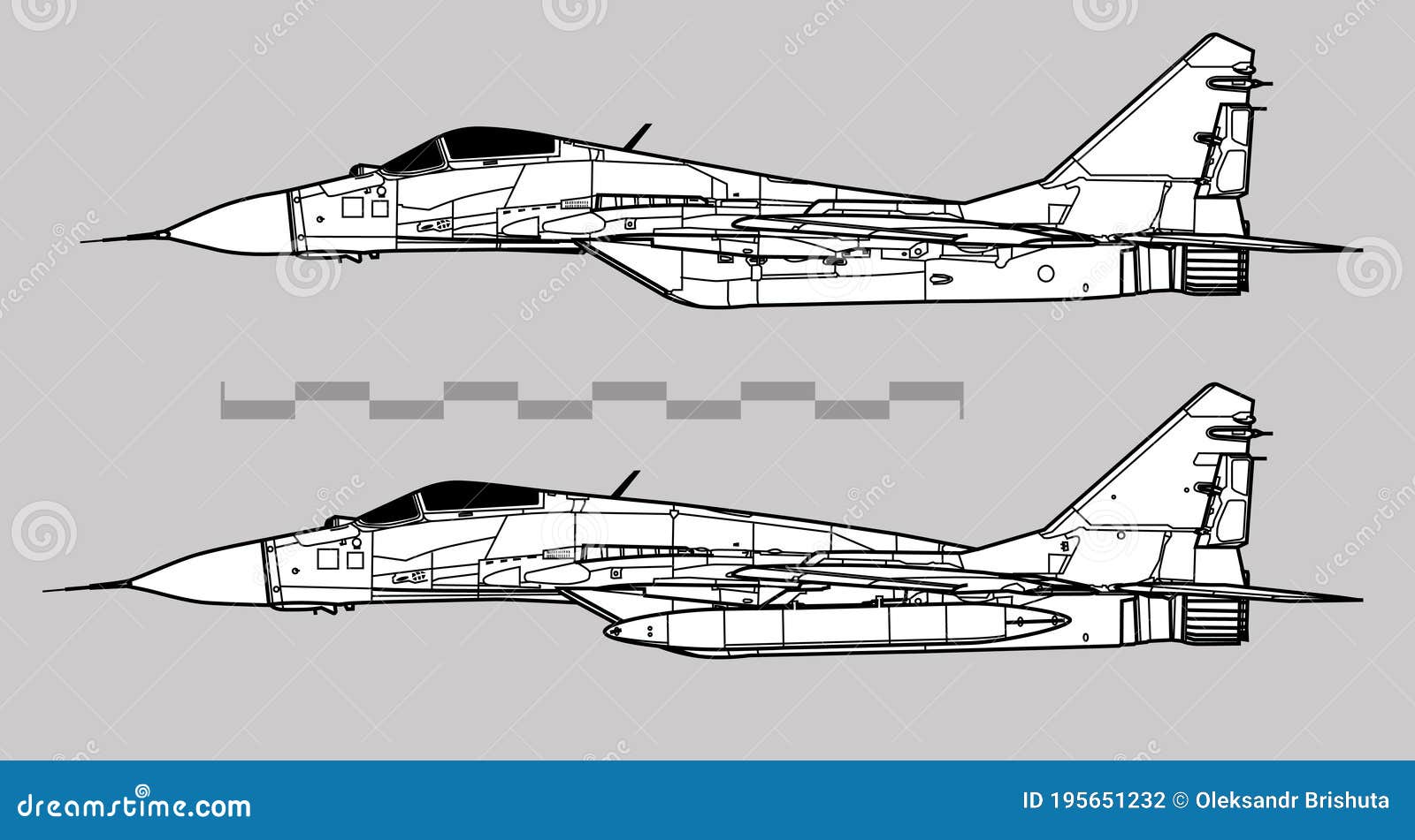 Mikoyan MiG-29 Fulcrum. Vector Drawing Of Modern Tactical Fighter ...