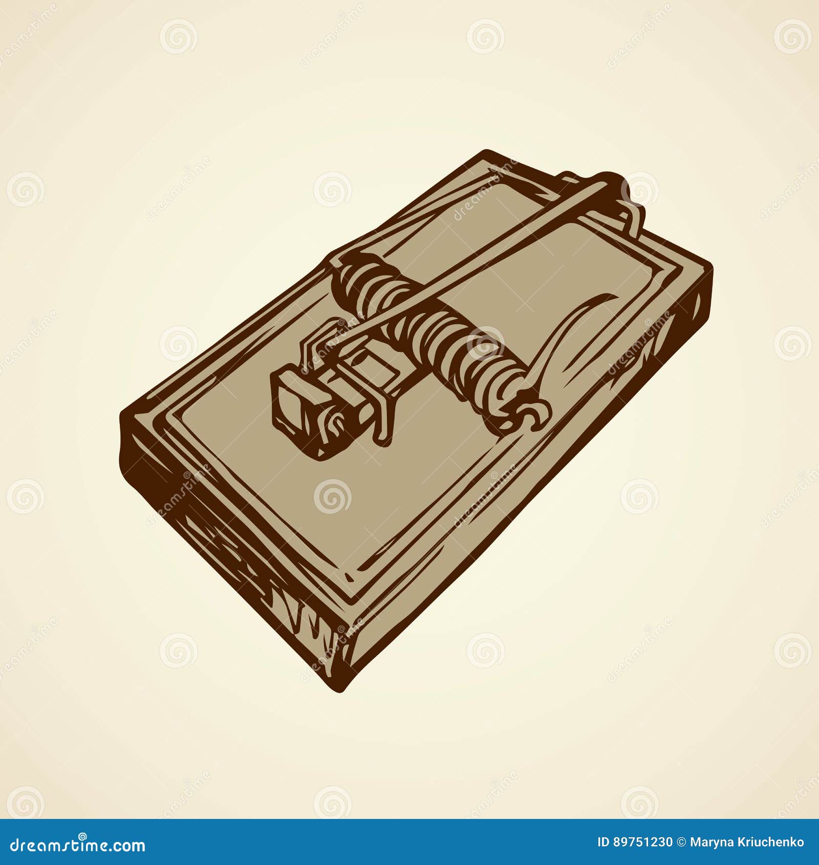 Vector drawing. Mouse trap stock vector. Illustration of mice - 89751230