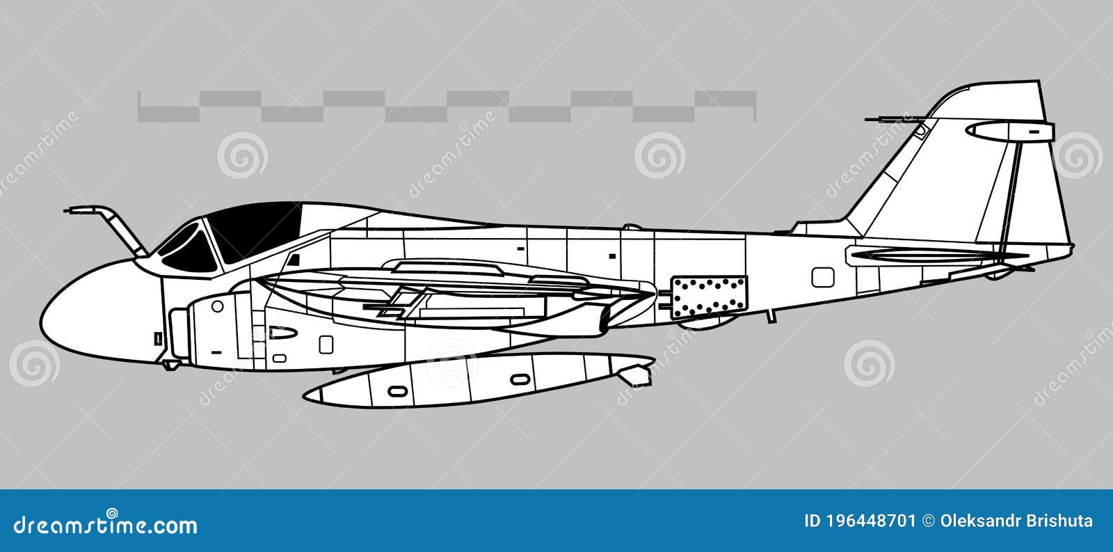 Grumman A-6E Intruder. Vector Drawing Of Carrier Based Attack Aircraft ...