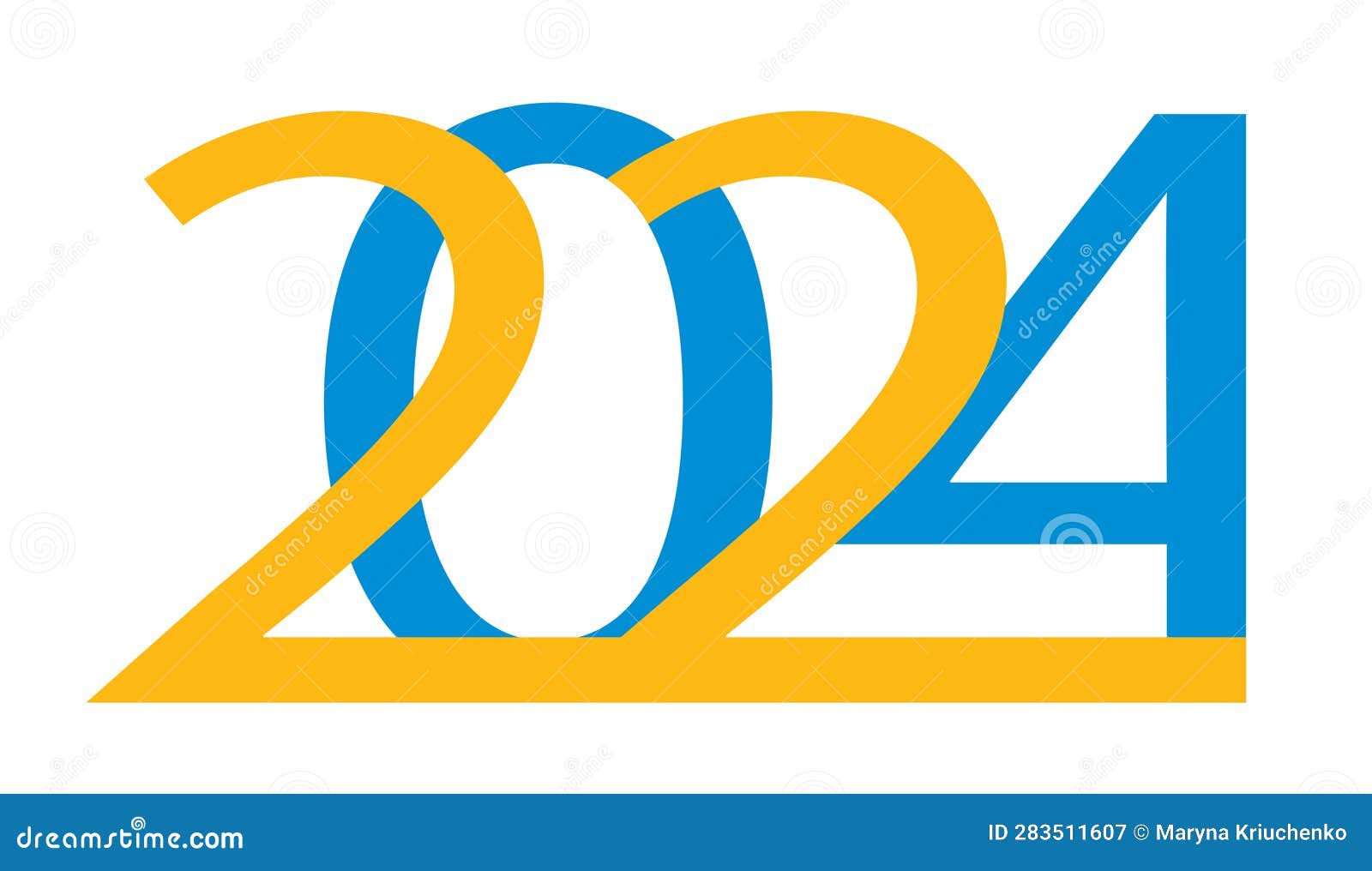 Vector Drawing. Numbers of the New Year 2024 Stock Illustration ...