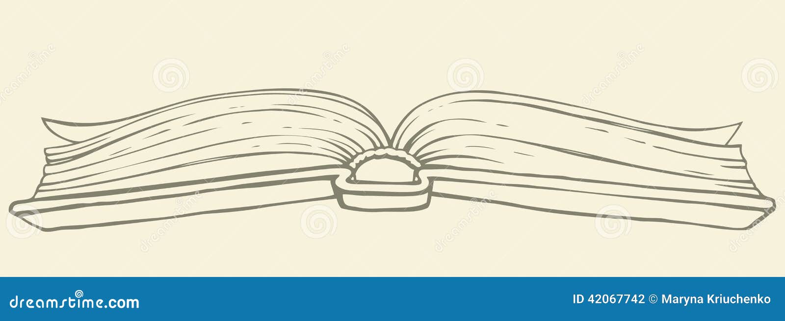 Open Book Sketch Side View Open Book Sketch Side View