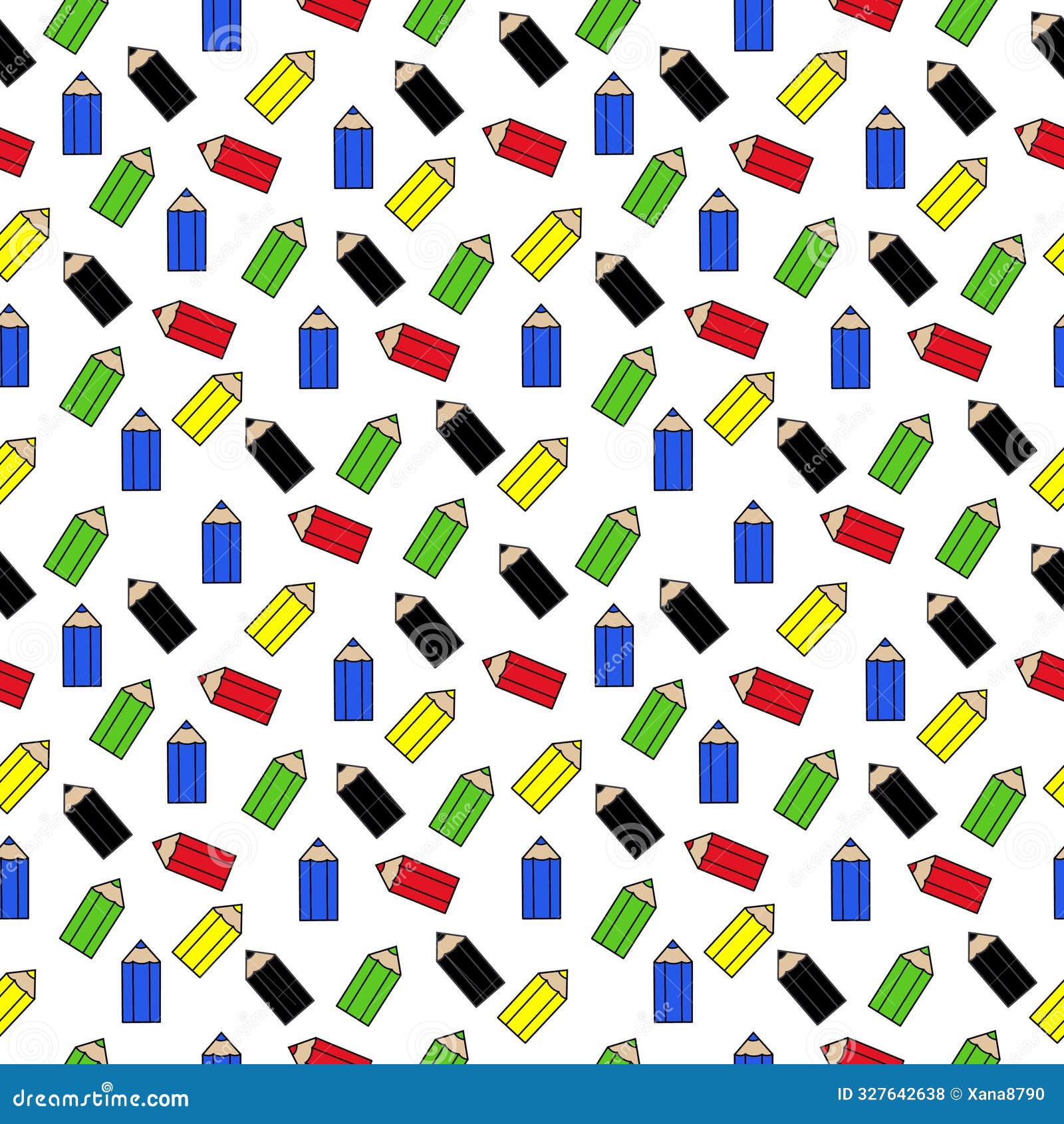 Vector Drawing,pattern with School Pencils,multicolored Pencils,thick ...