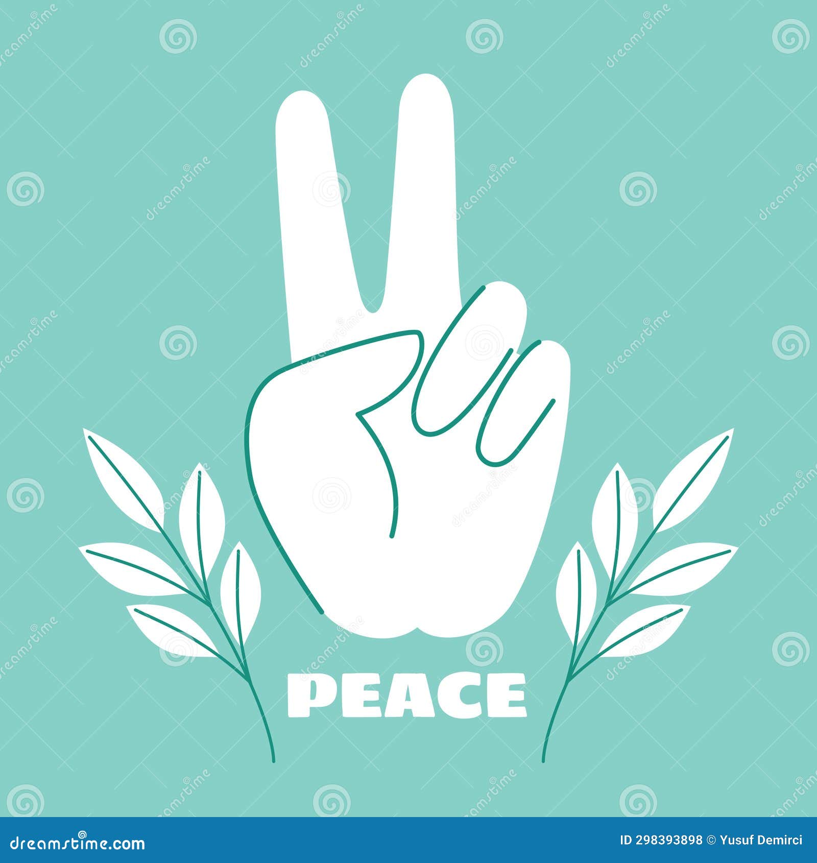 Vector Drawing of Peace Hand Sign Stock Vector - Illustration of ...