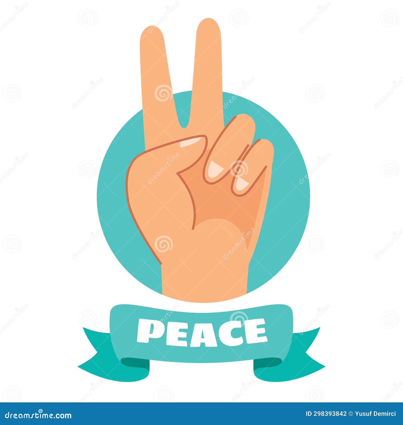 Vector Drawing of Peace Hand Sign Stock Vector - Illustration of ...