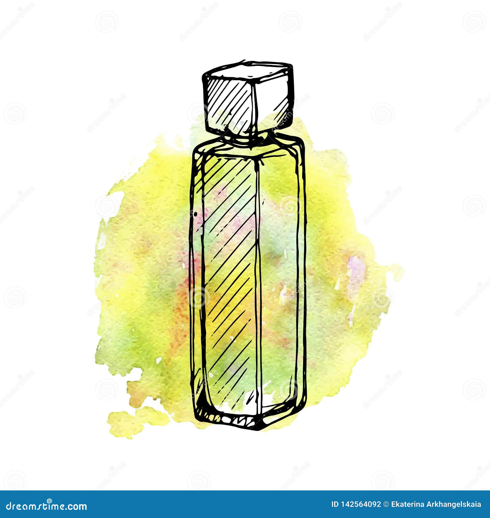 Vector Drawing Perfume Bottle Stock Vector - Illustration of luxury ...
