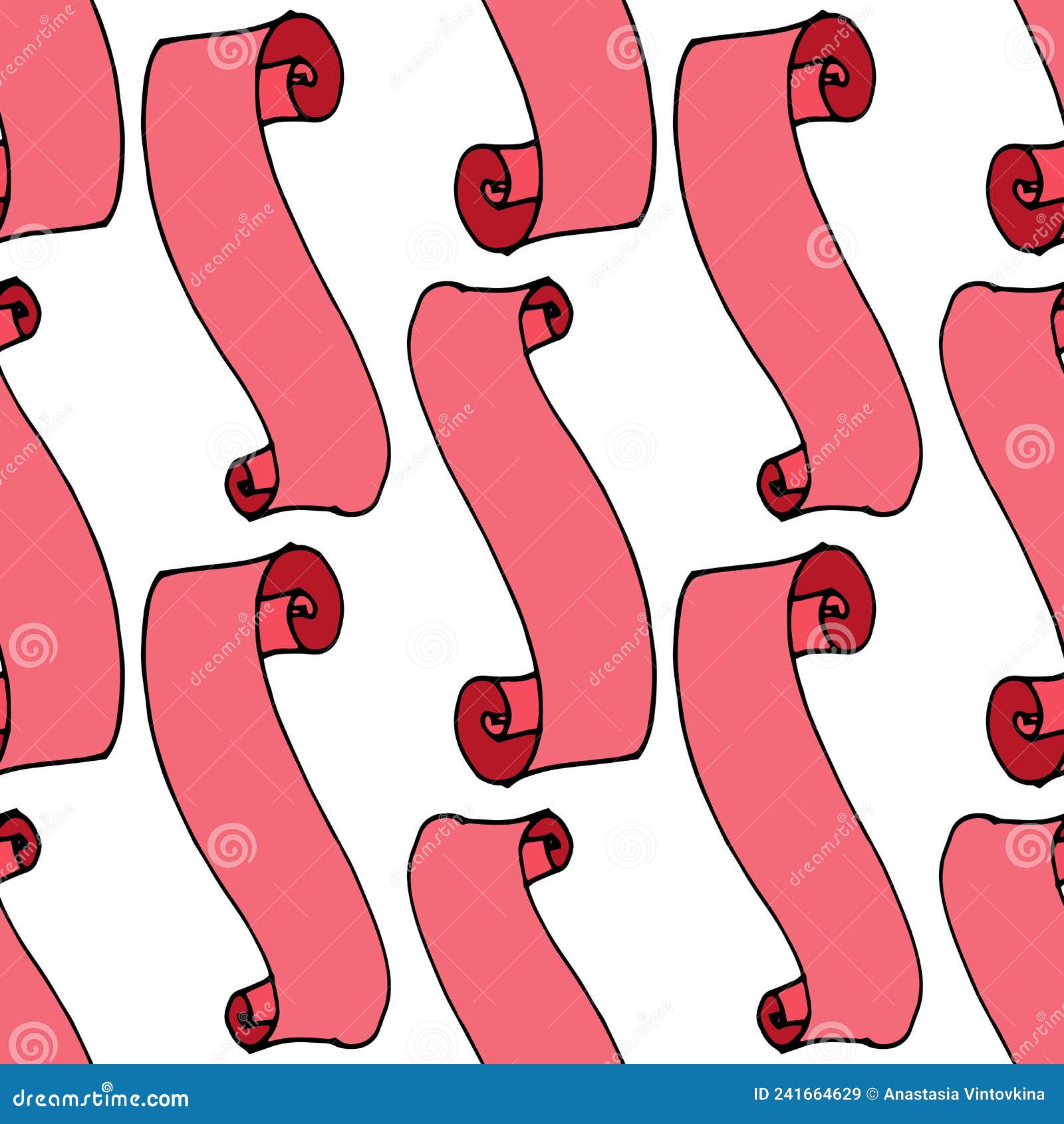A Pattern of Pink Scroll Icons. Seamless Pattern Down Long Scroll ...