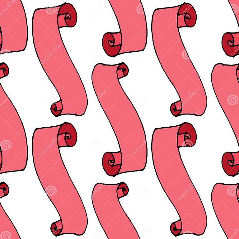 A Pattern of Pink Scroll Icons. Seamless Pattern Down Long Scroll ...