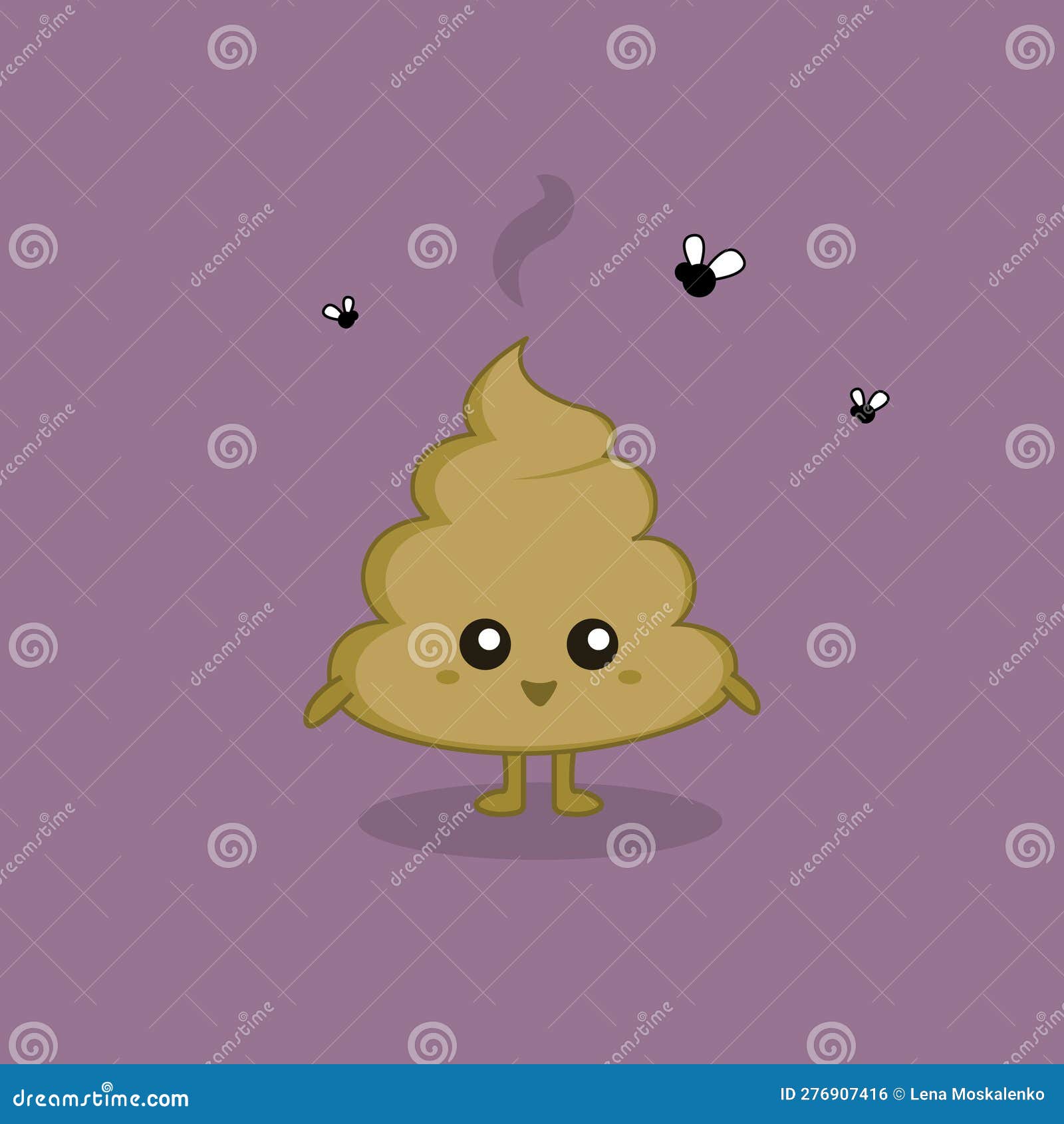 Poop And Flies. Shit Isolated. Turd On White Background. Vector ...