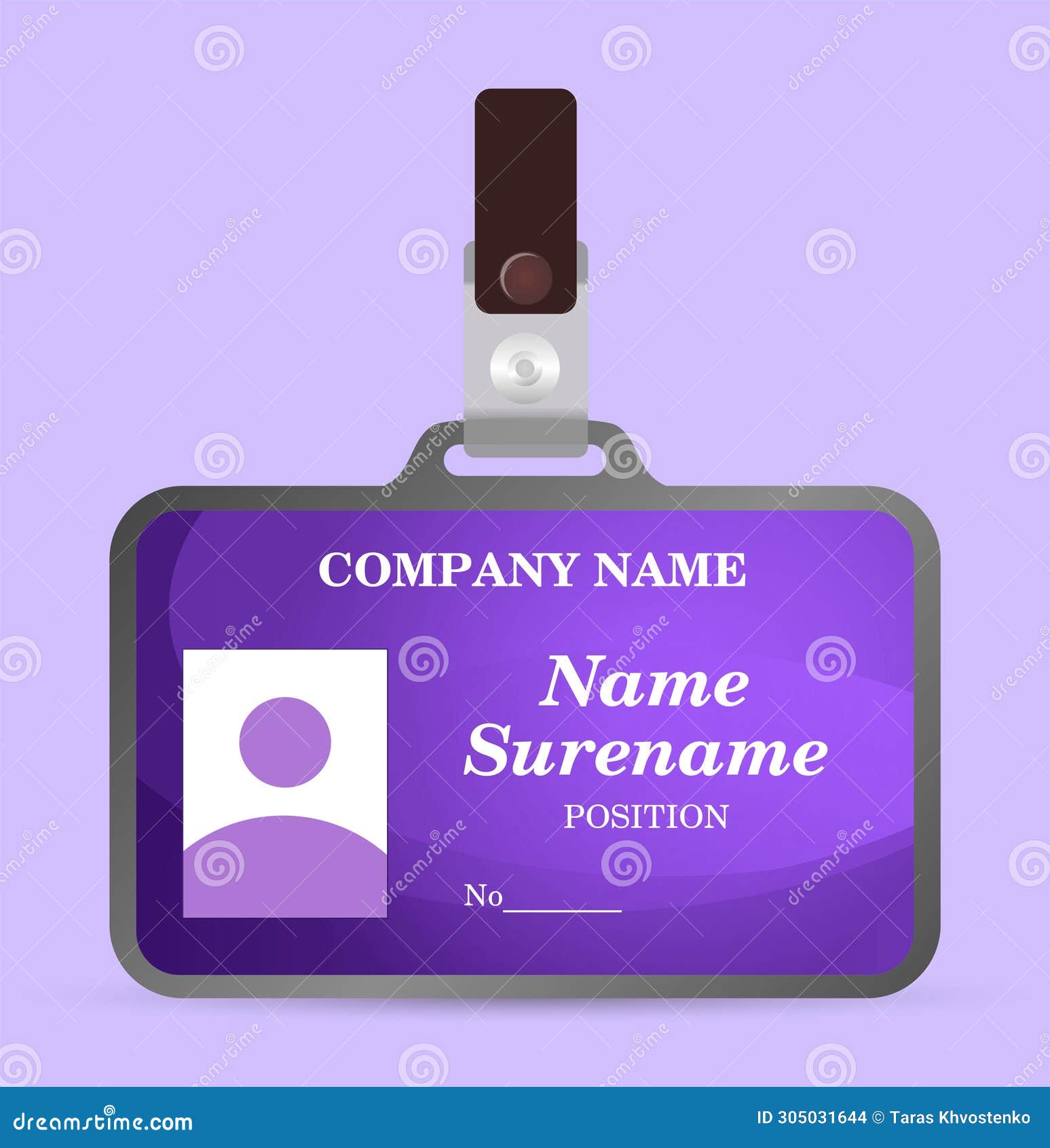 Purple Mockup of Badge Pass Stock Illustration - Illustration of pass ...