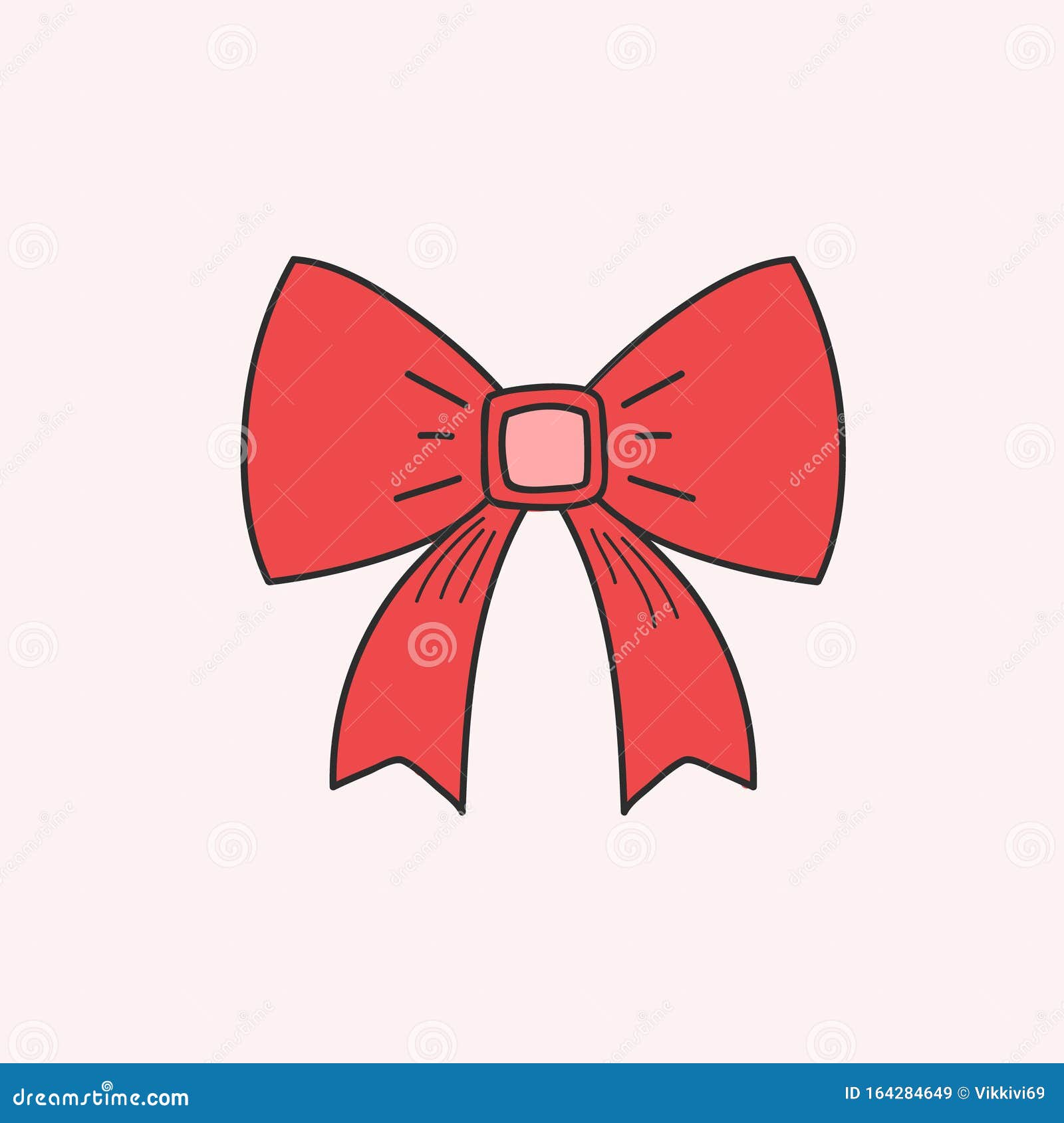 Vector Drawing of a Red Bow. Illustration for Design. Flat Illustration ...