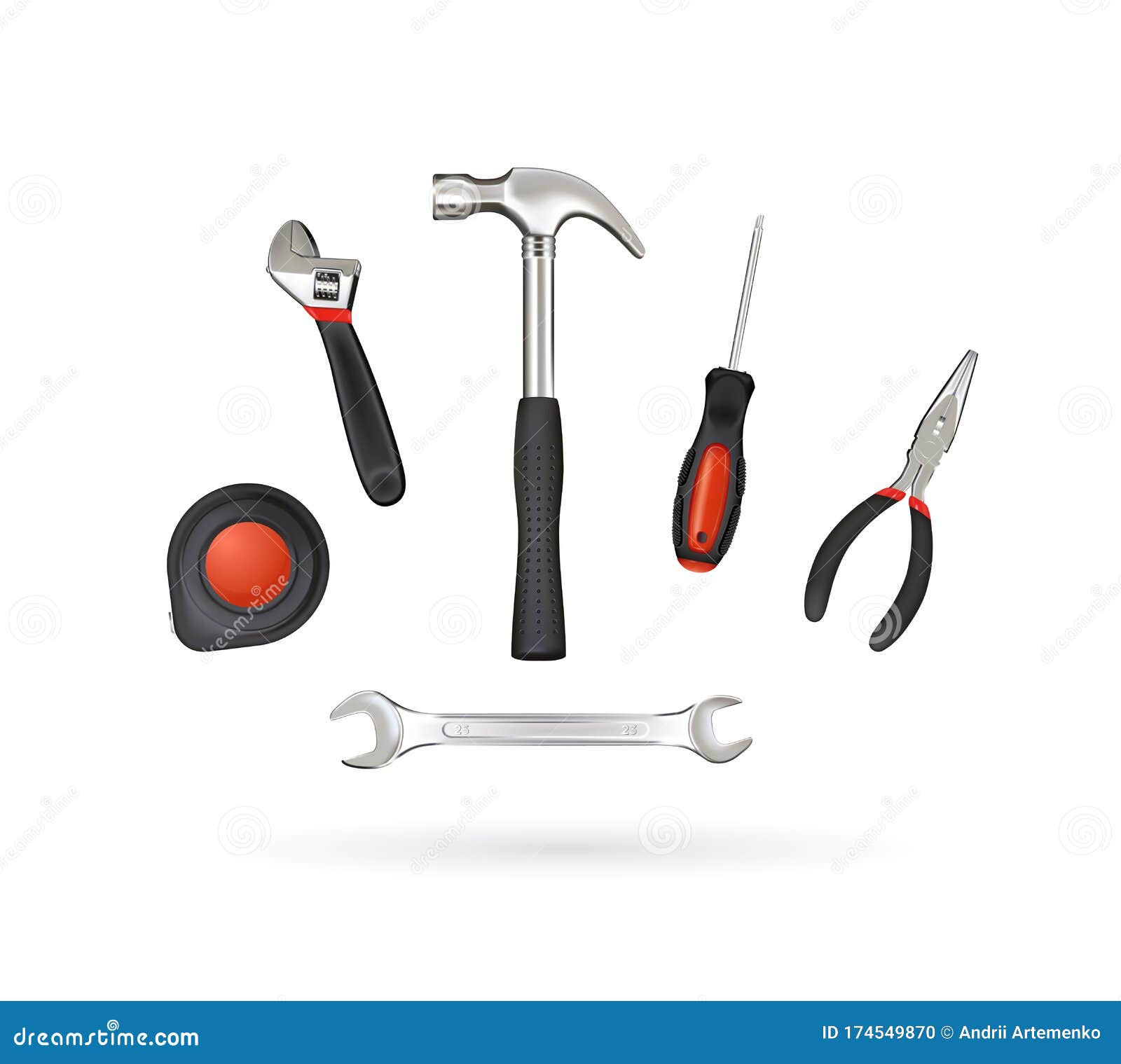 Vector Drawing of Repair Tool Stock Vector - Illustration of measure ...