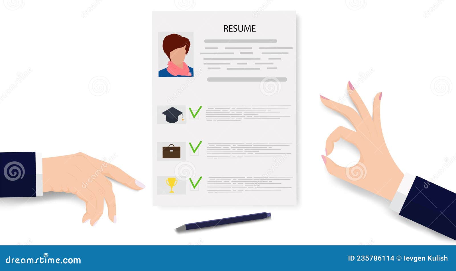 Vector Drawing, Resume, Recruitment, Concept of Interview Job Stock ...