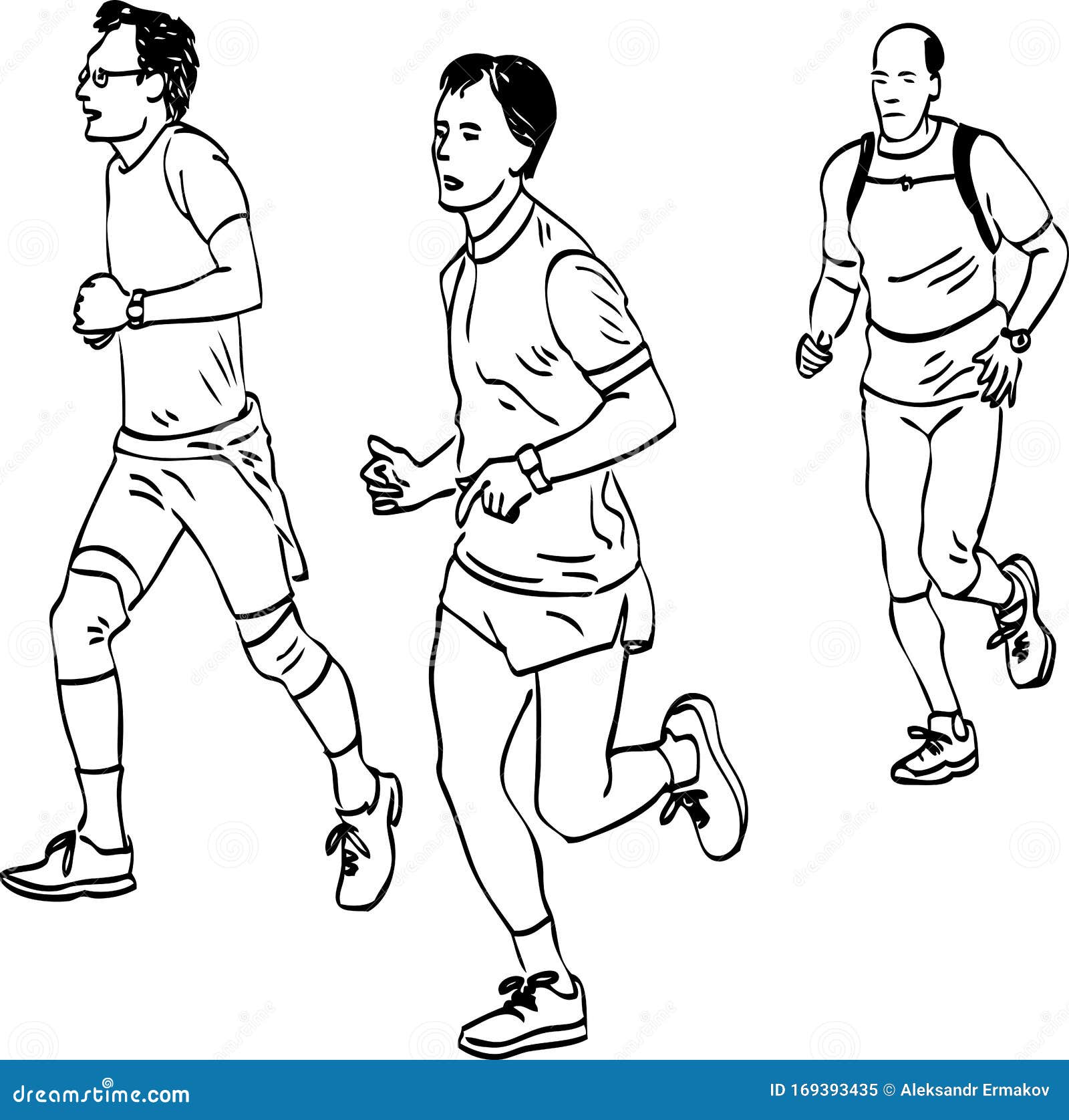 Vector Image of Young Men Jogging Stock Vector - Illustration of ...