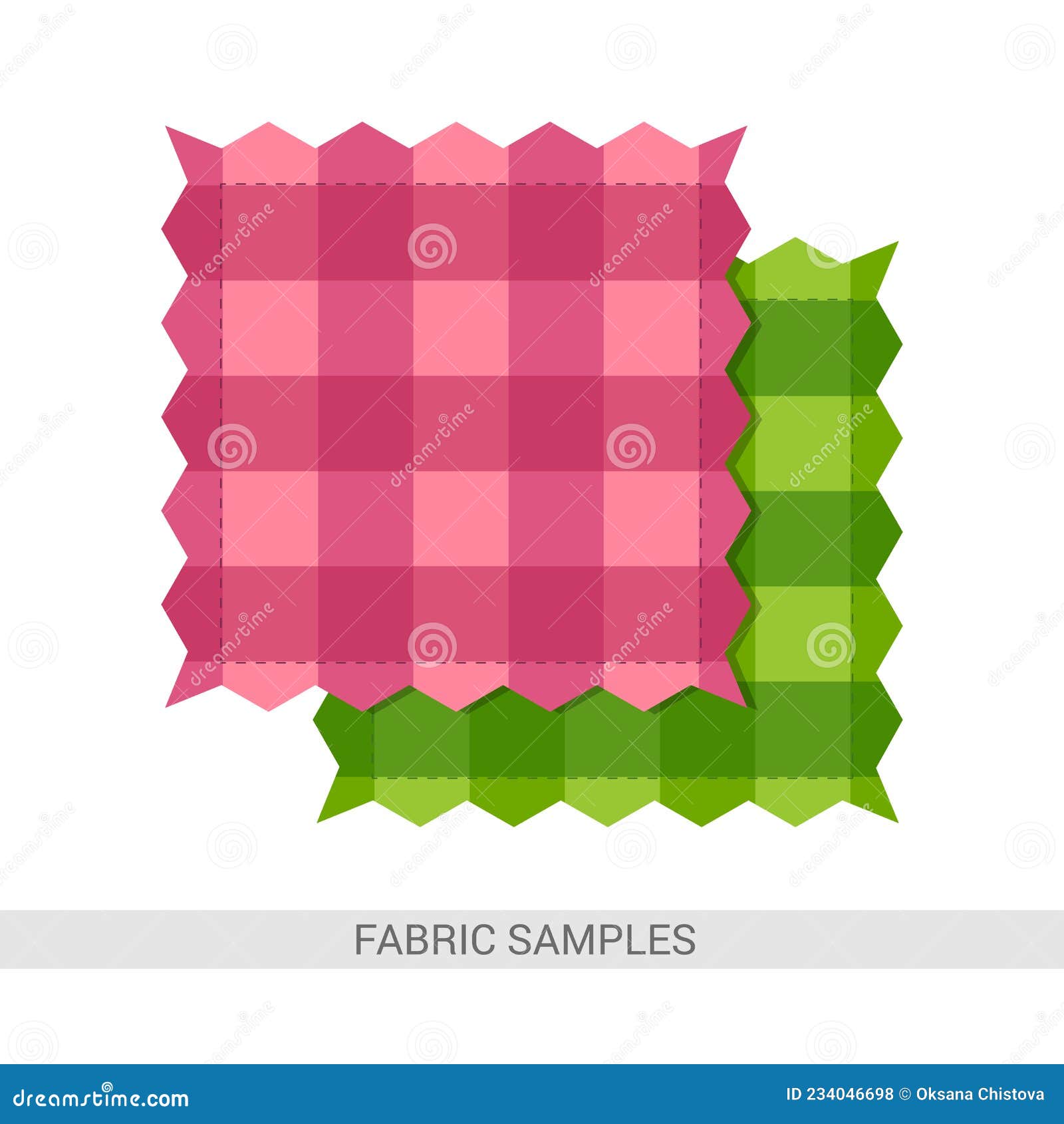 Vector Drawing. Samples of Colored Fabric on a White Background Stock ...