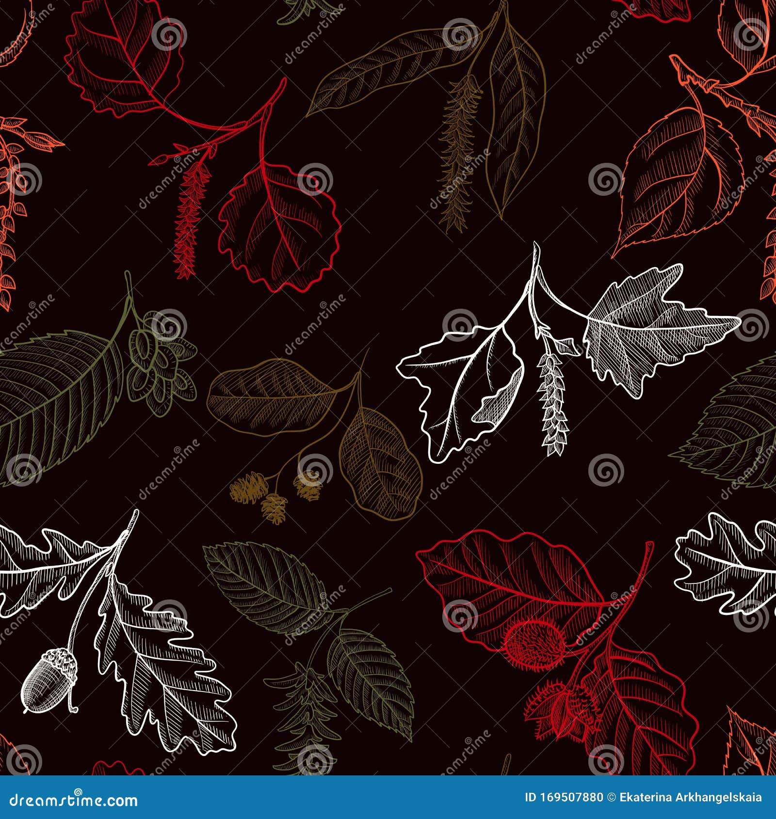 Vector Drawing Seamless Pattern Stock Illustration - Illustration of ...