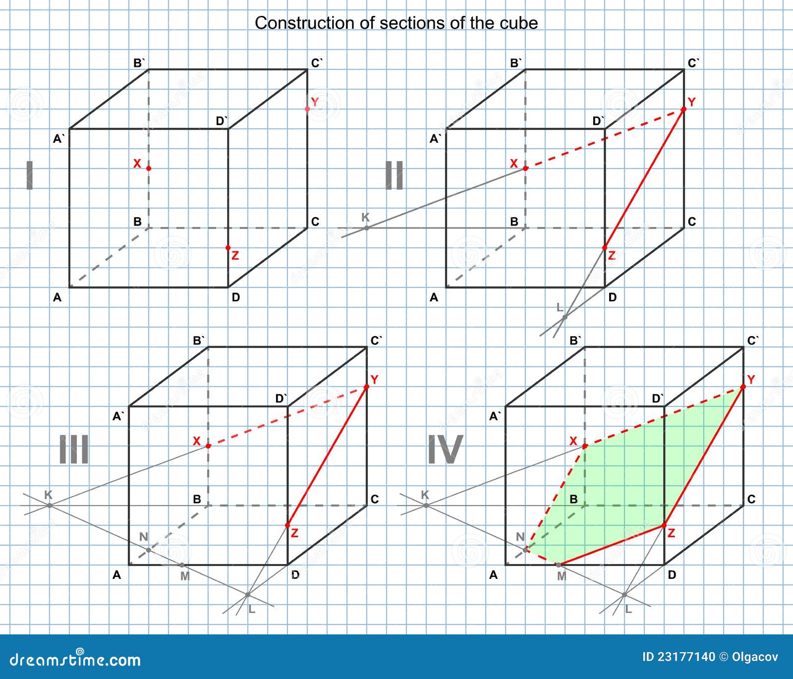 Vector Drawing of a Section of a Cube Stock Vector - Illustration of ...
