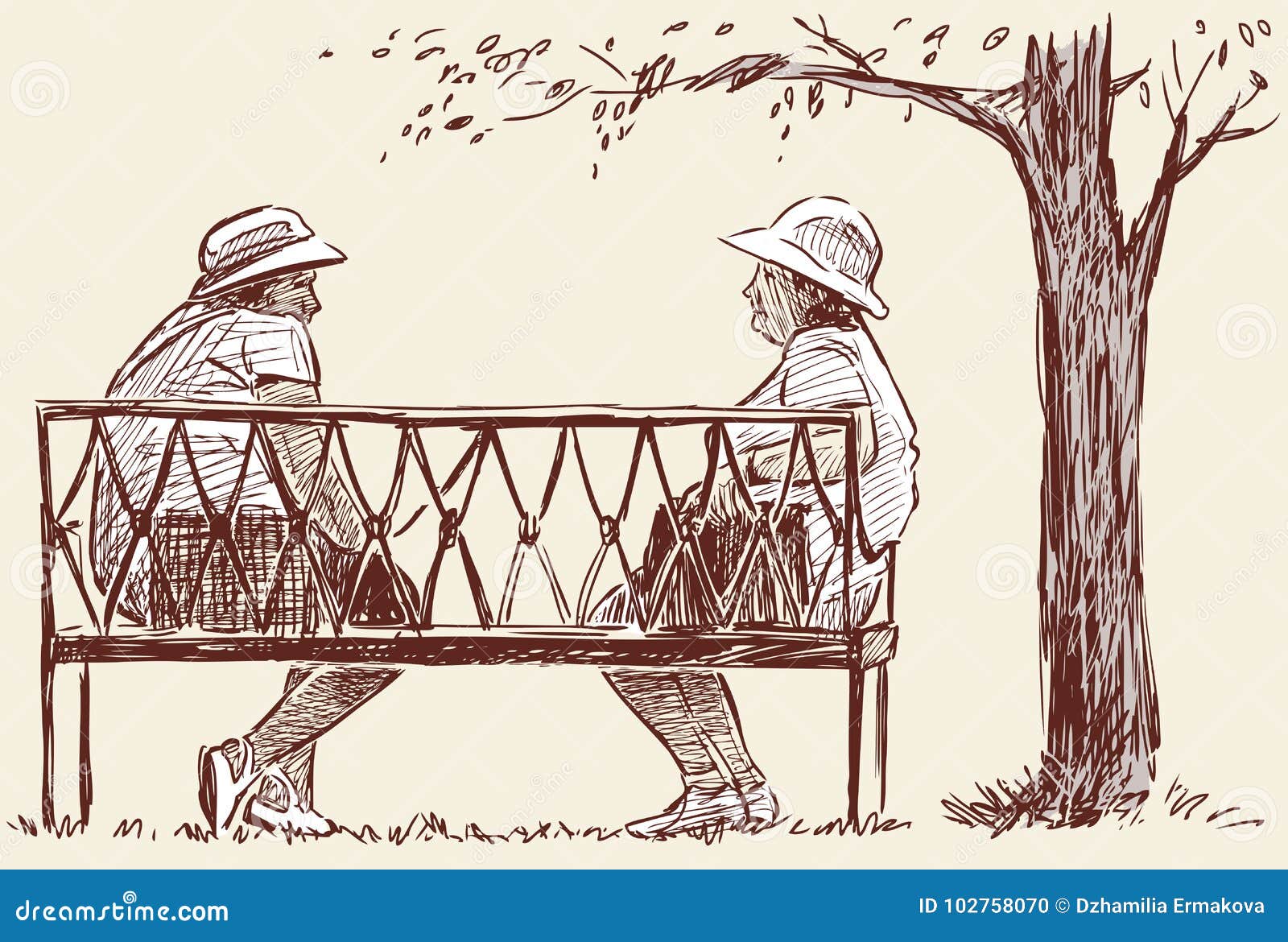 Elderly Women Rest in the Park Stock Vector - Illustration of senior ...