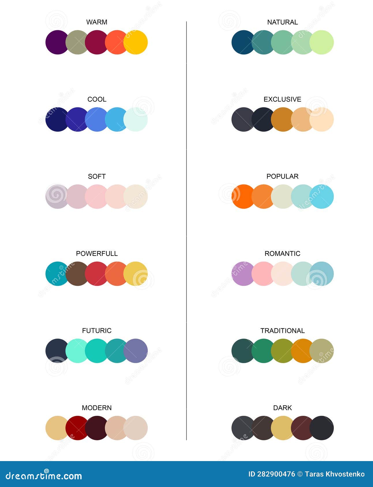 Set of color palettes stock vector. Illustration of collection - 282900476