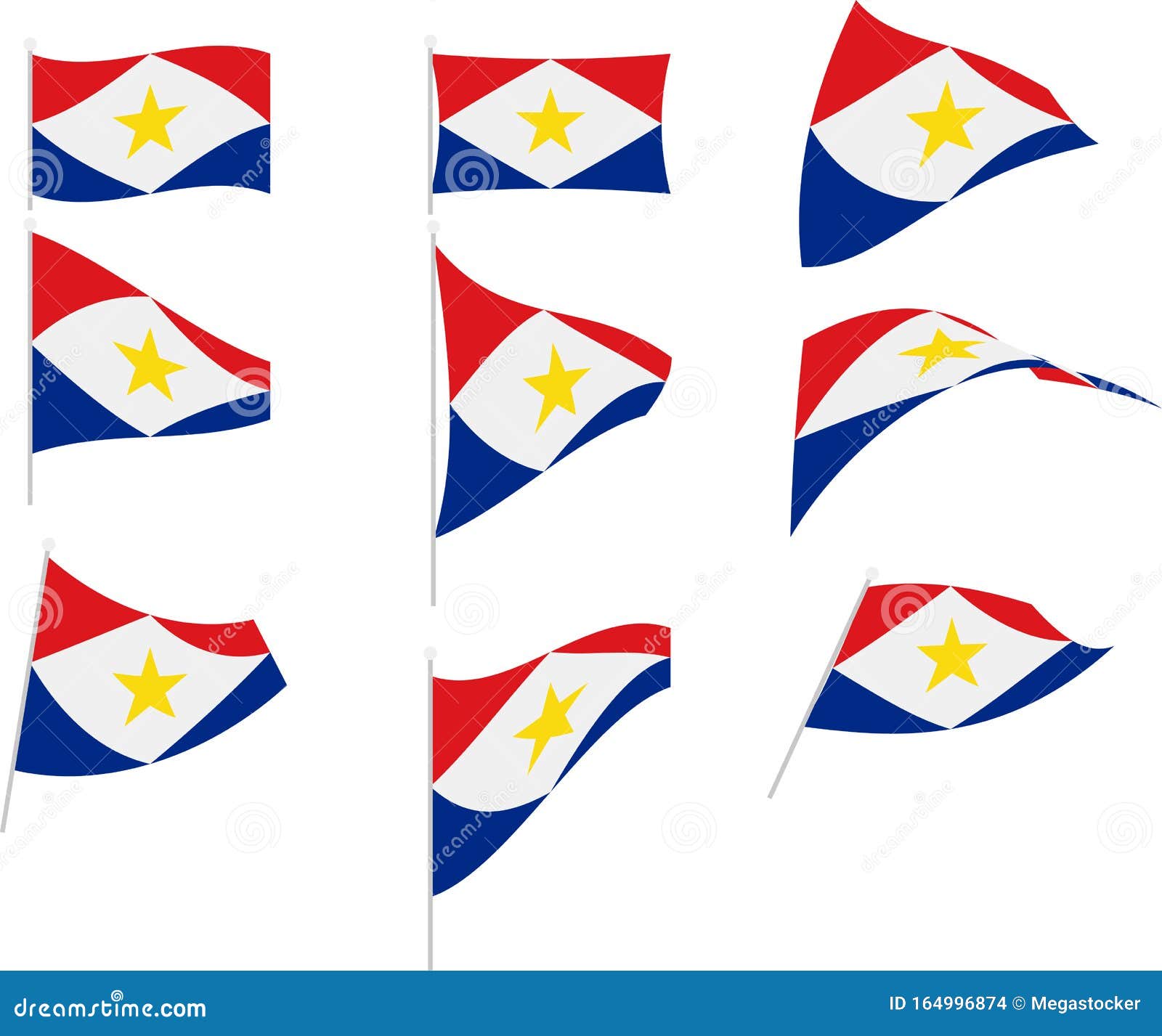 Vector Illustration of Set with Saba Flag Stock Vector - Illustration ...