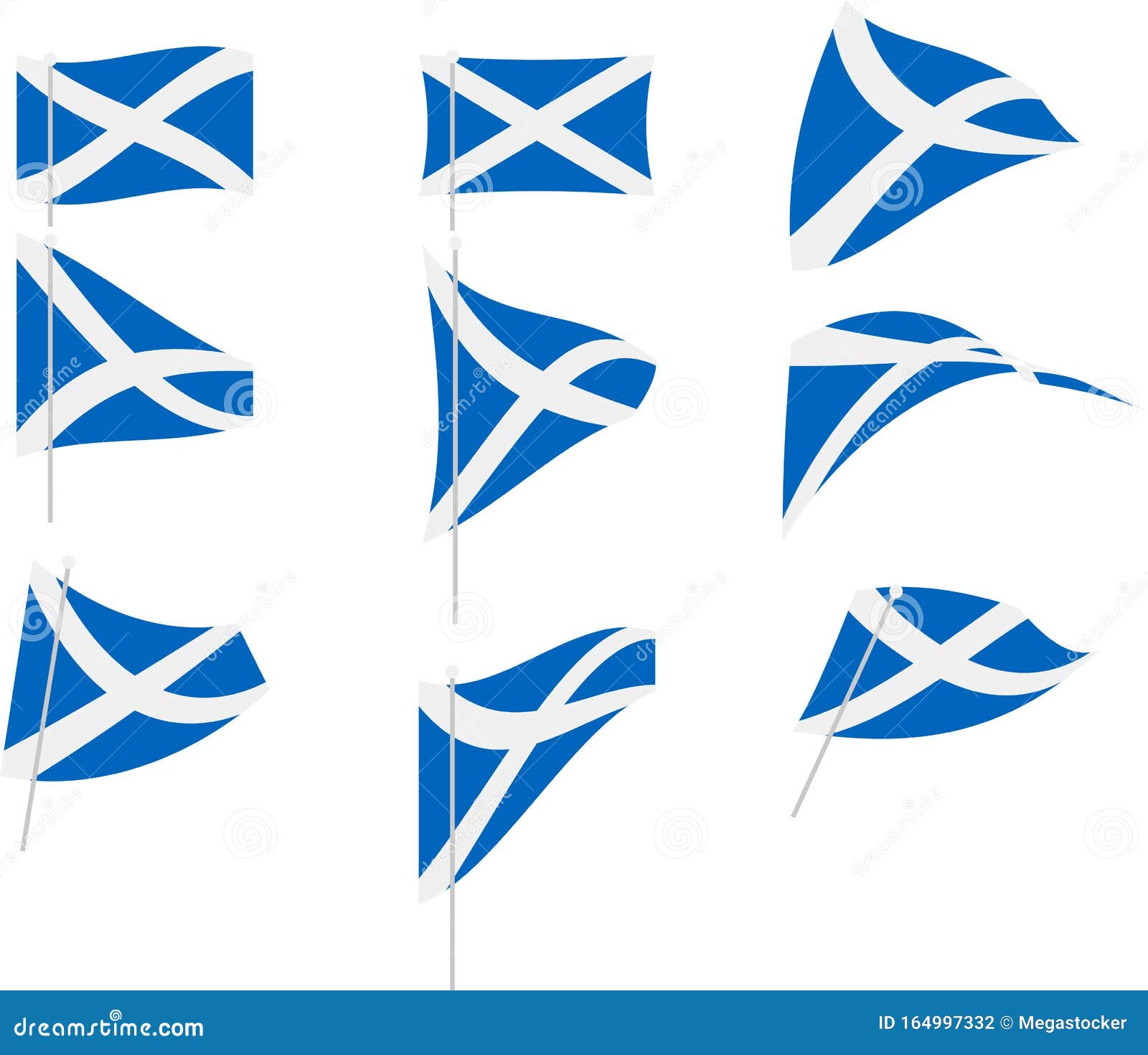 Vector Illustration of Set with Scotland Flag Stock Vector ...