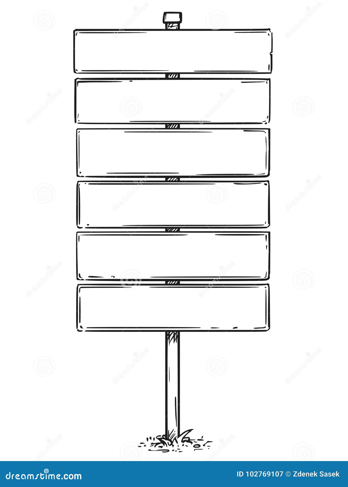 Empty Blank Sign Board Drawing Stock Vector - Illustration of road ...