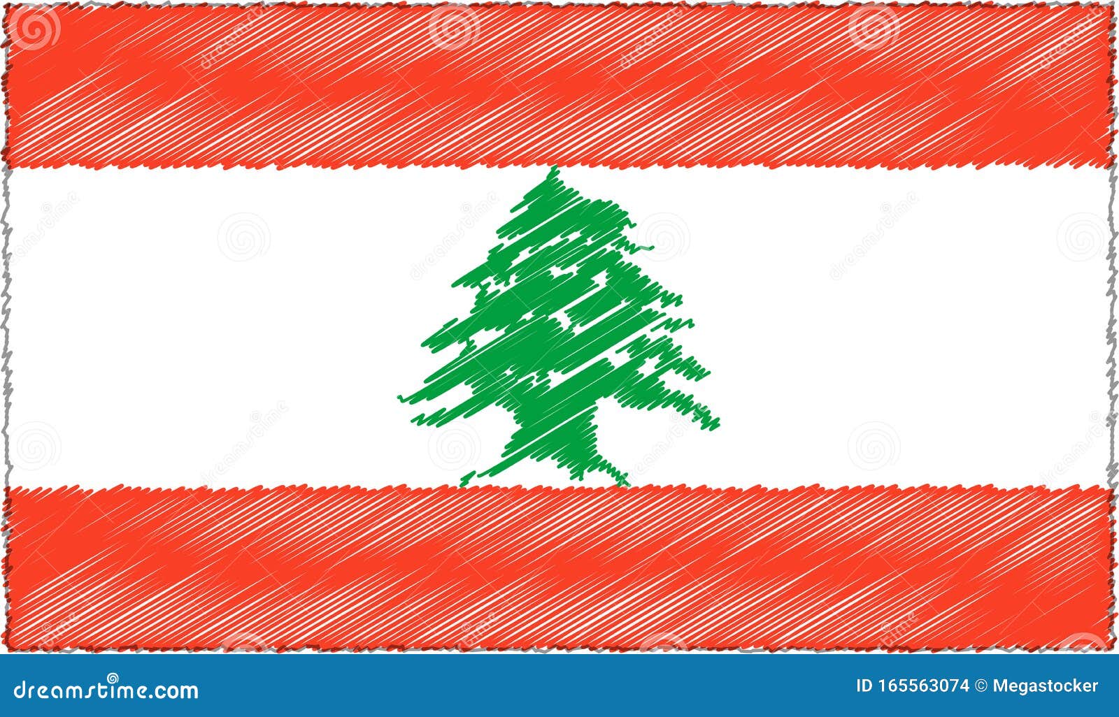 Vector Illustration of Sketch Style Lebanon Flag Stock Vector ...