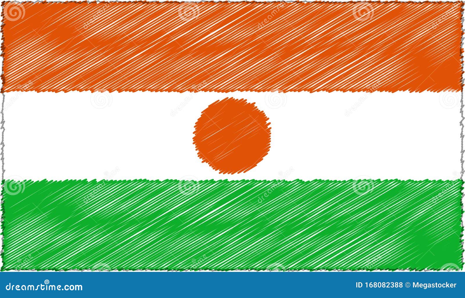 Vector Illustration of Sketch Style Niger Flag Stock Vector ...
