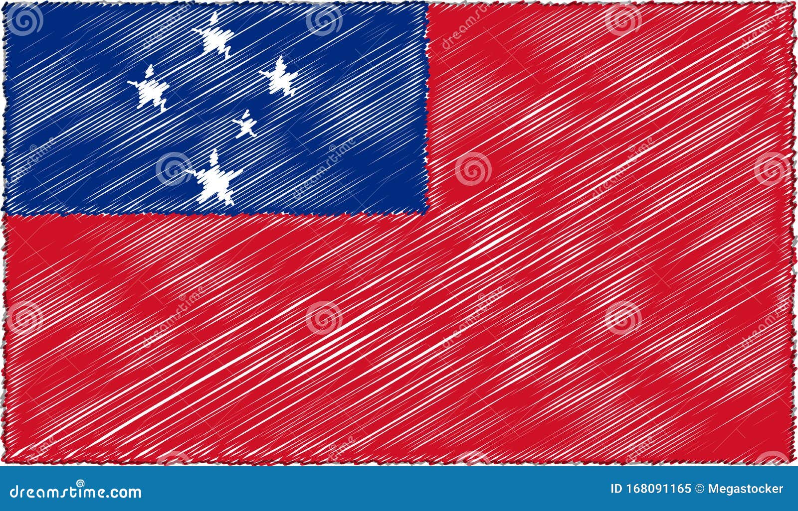 Vector Illustration of Sketch Style Samoa Flag Stock Vector ...