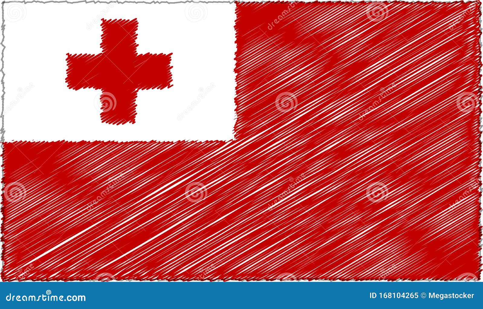 Vector Illustration of Sketch Style Tonga Flag Stock Vector ...