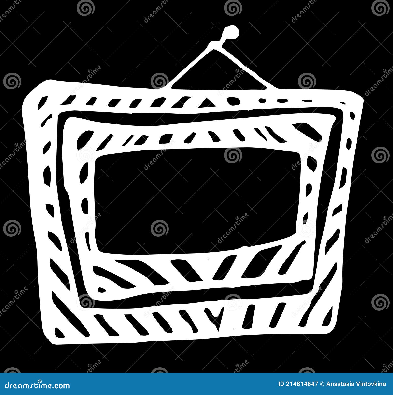 Vector Drawing of a Small Rectangular Double Frame with a Pattern of ...