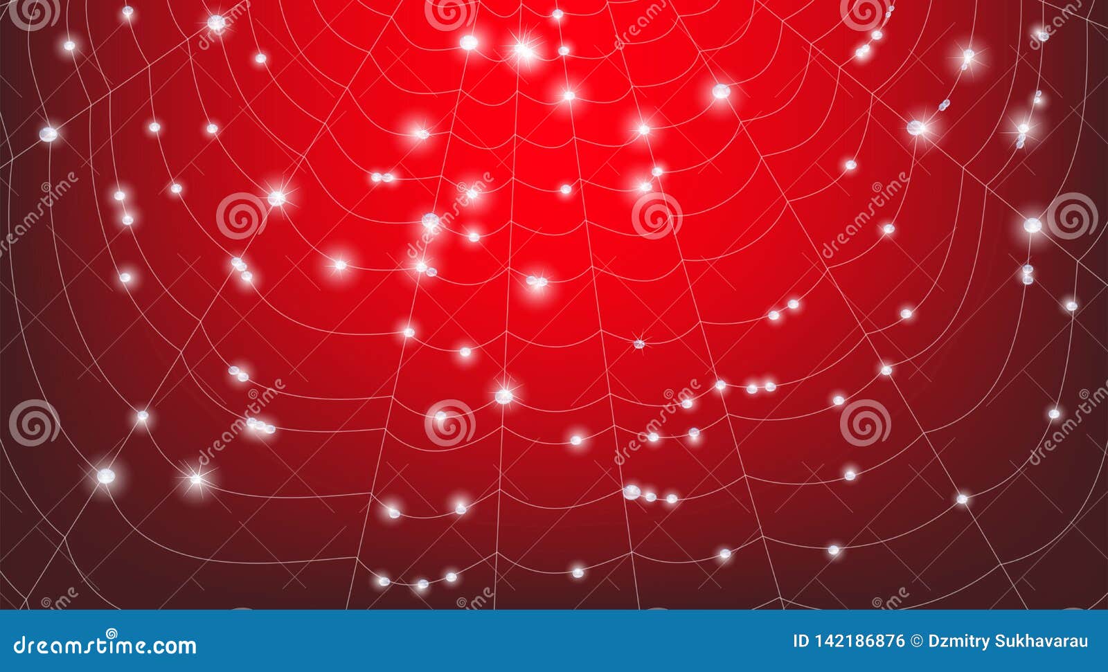 Vector Drawing Of A Spider Web. Spider Web. Cobweb With Water Drops ...