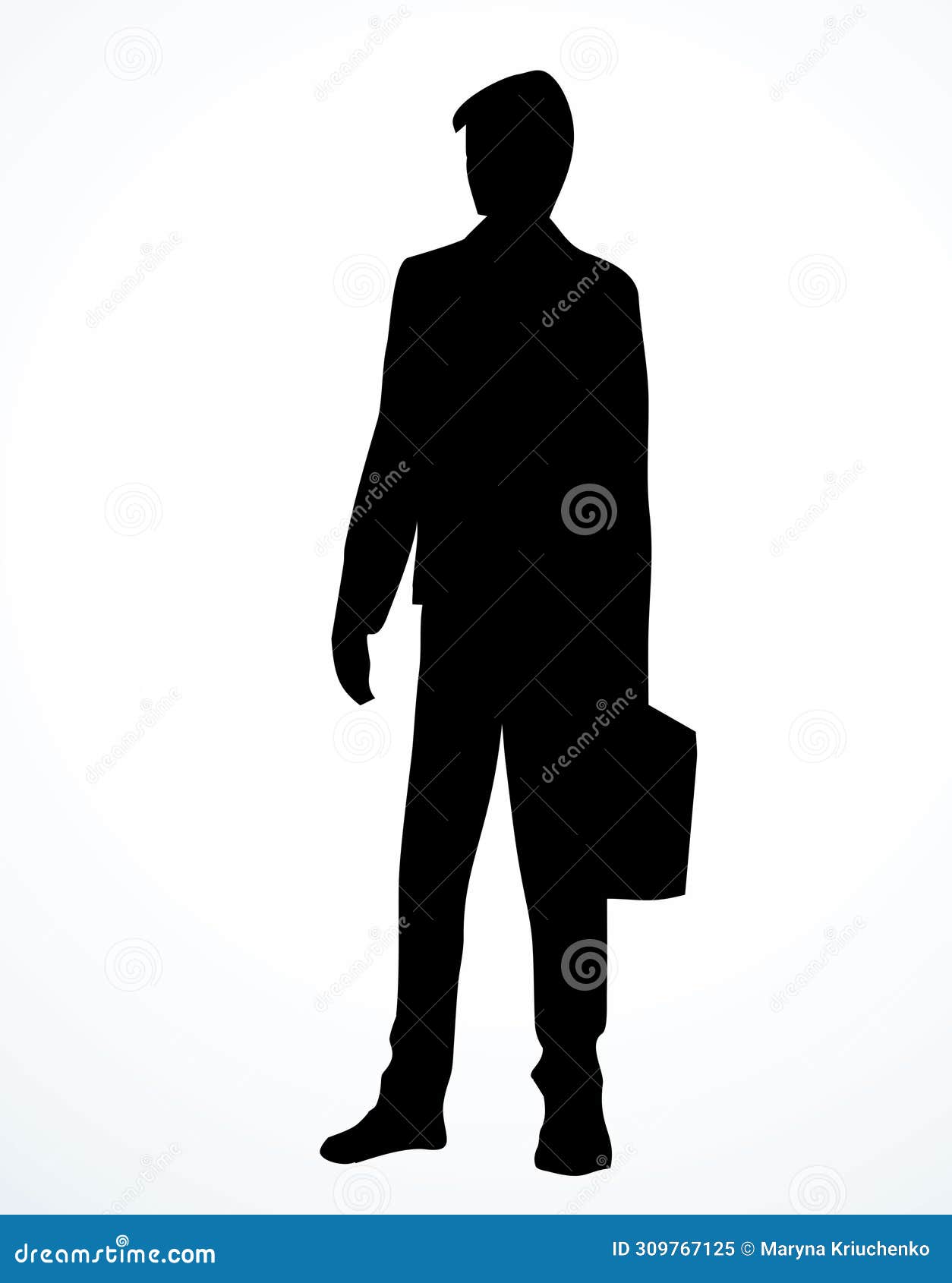 Vector Drawing. Standing Businessman Sign Stock Illustration ...